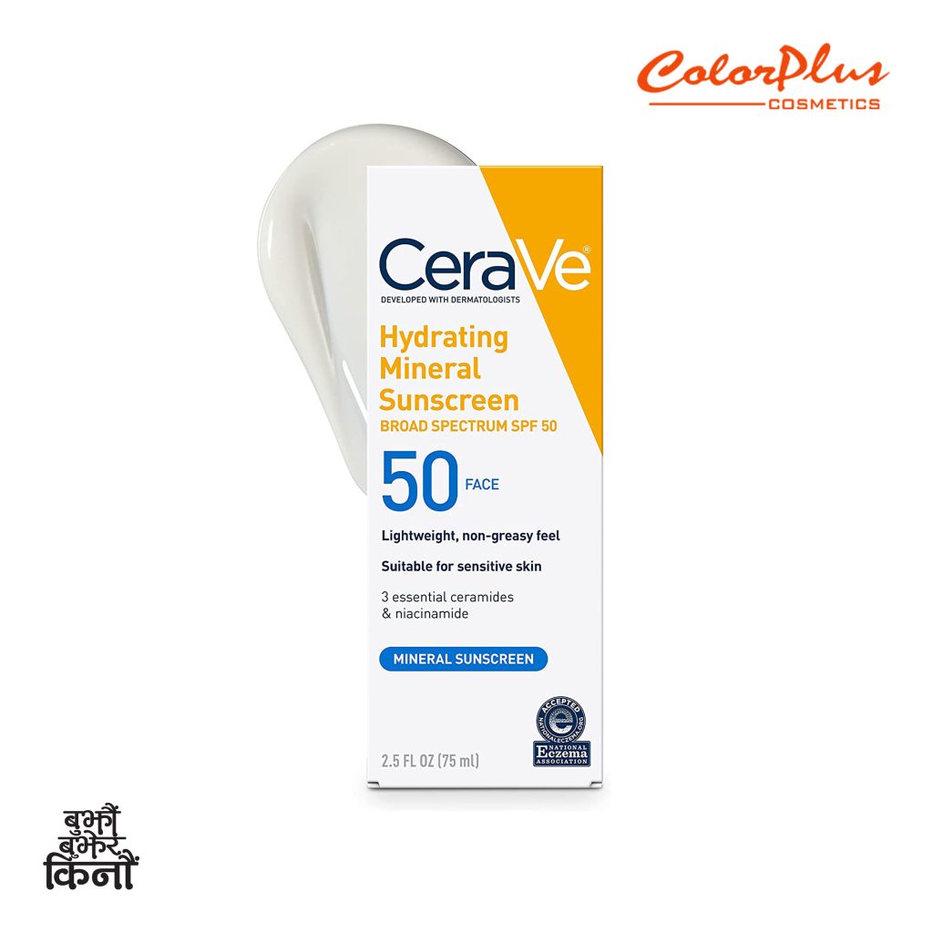 CeraVe Hydrating Mineral Sunscreen SPF 50 Face Lotion - Colorplus Cosmetics